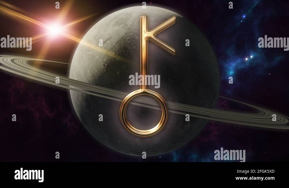 Animated chiron zodiac horoscope symbol and planet. 3D rendering 4K ...