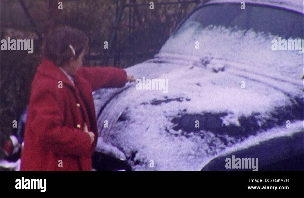 1950s BROTHER SISTER SNOWBALL FIGHT Crying Girl Vintage Film Home Movie ...