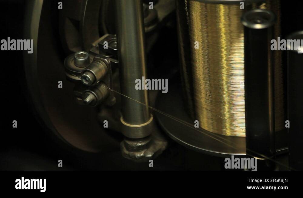 Copper wire coil production process. Spool of wire copper production ...