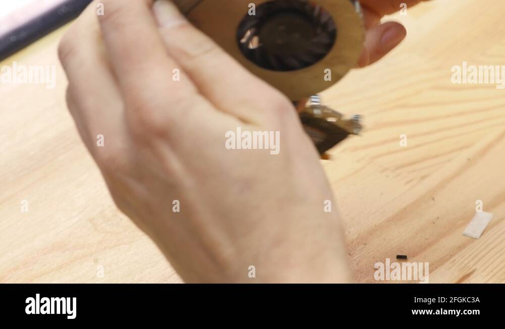 Laptop disassembling in repair shop, close-up. Disassembled computer motherboard Stock Video ...