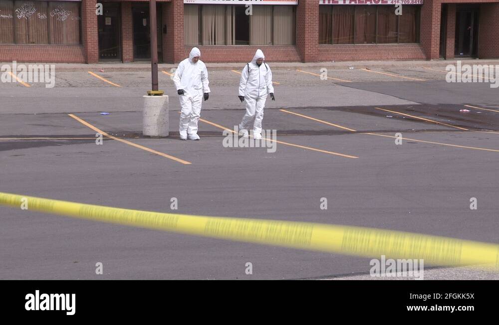Police officers at crime scene of nightclub shooting Stock Video ...