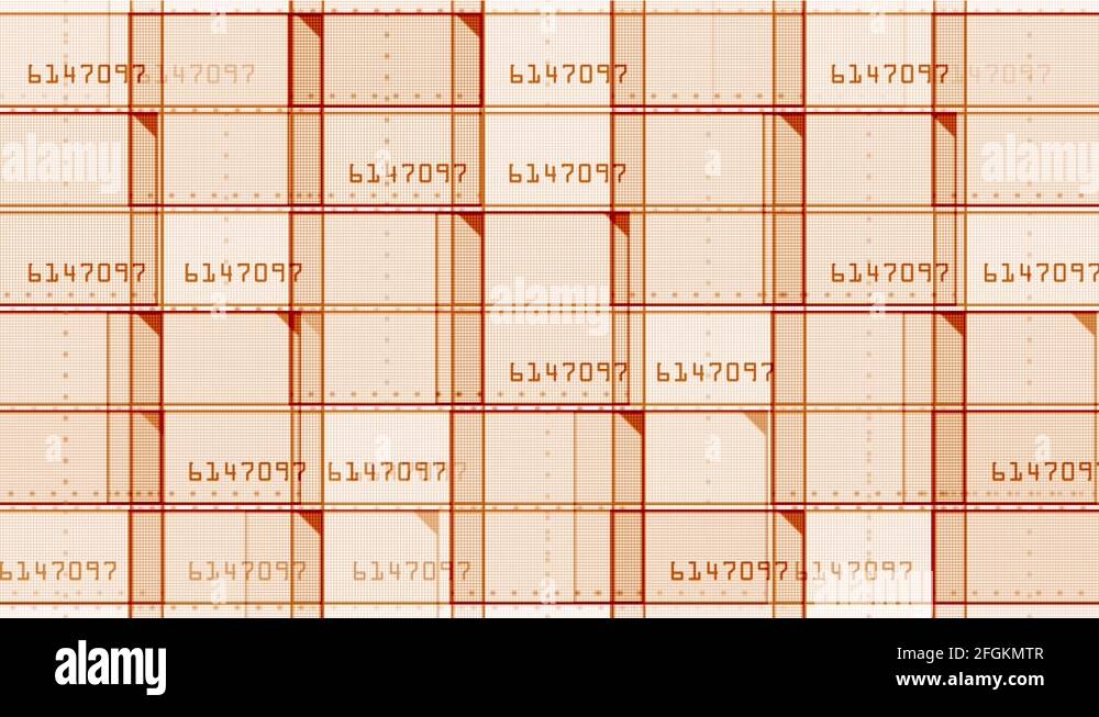4k Virtual number square,science tech lines,matrix grid scanning ...