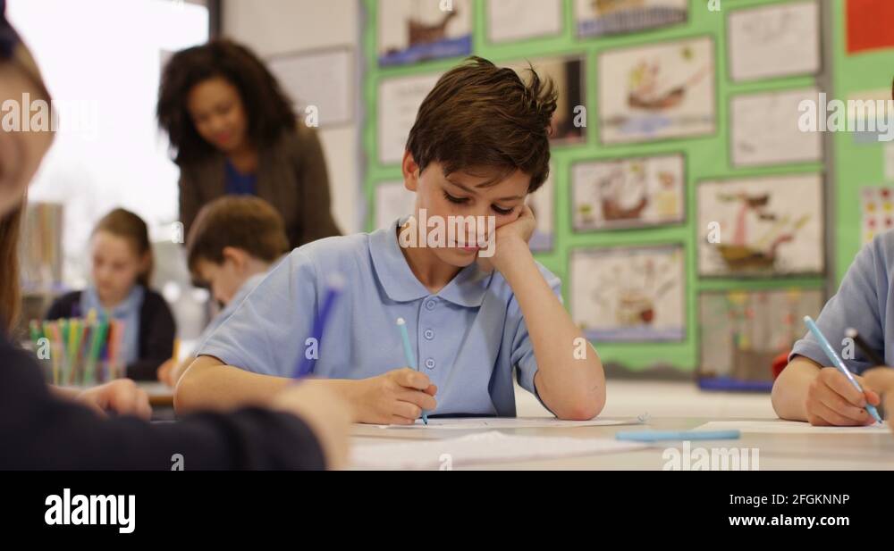 4k, Students taking an exam in a classroom. Slow motion Stock Video ...