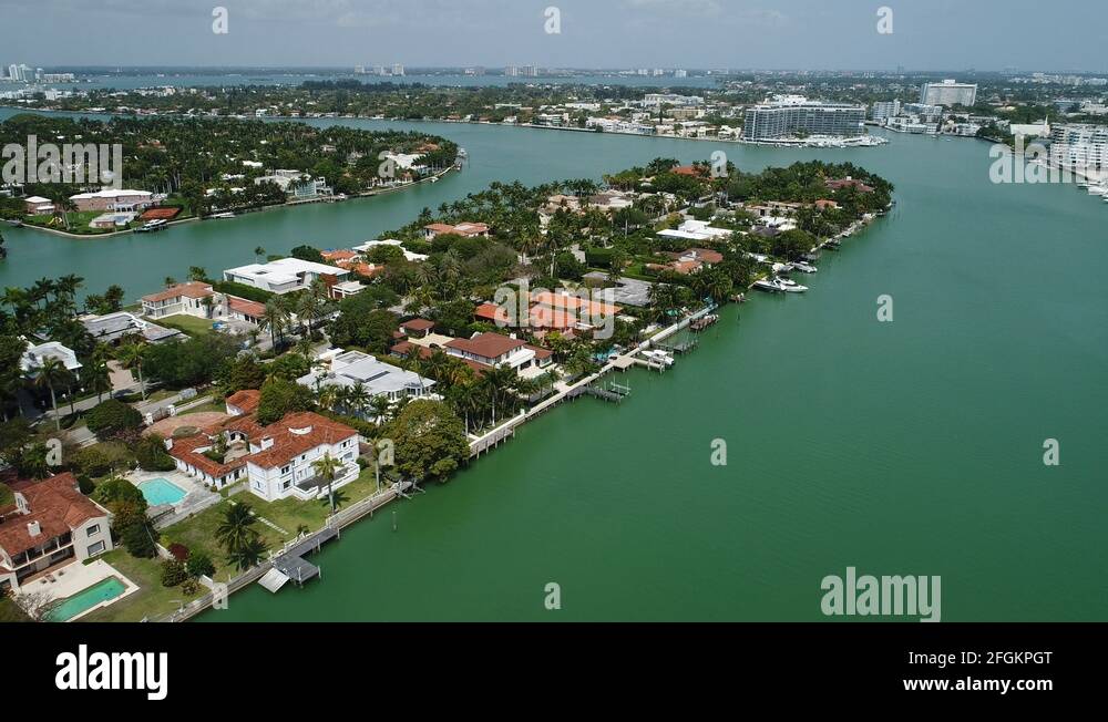 Luxury homes on Allison Island Miami Beach Stock Video Footage - Alamy