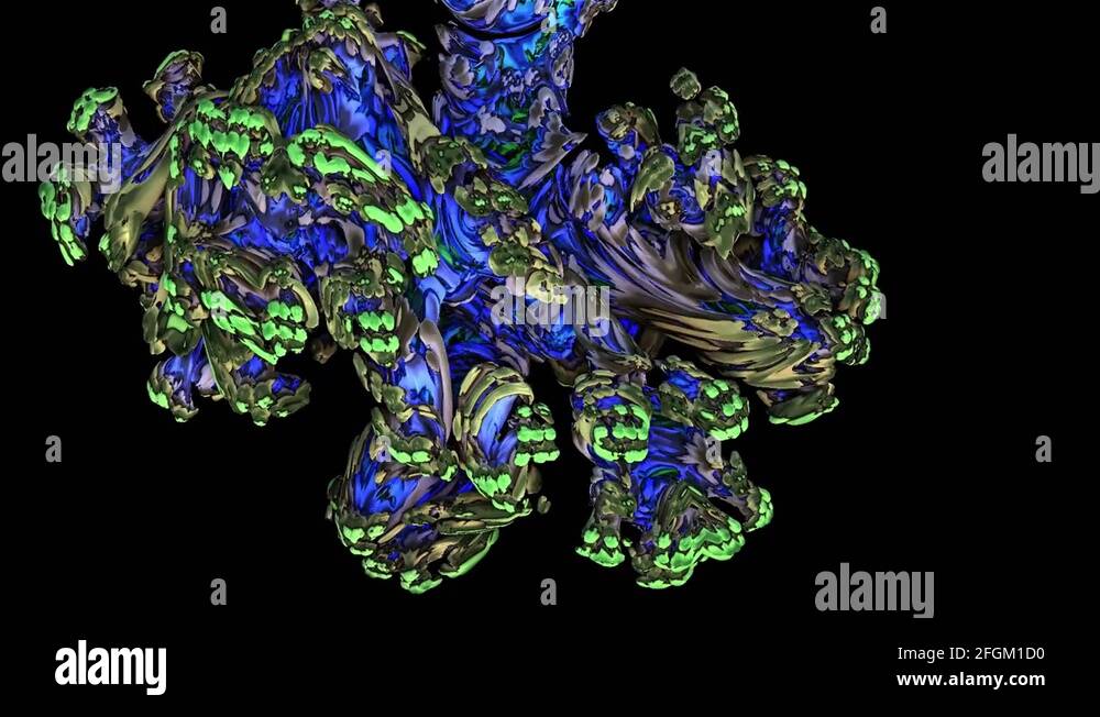 Abstract and trippy psychedelic Full HD exploding 3D fractal blob ...