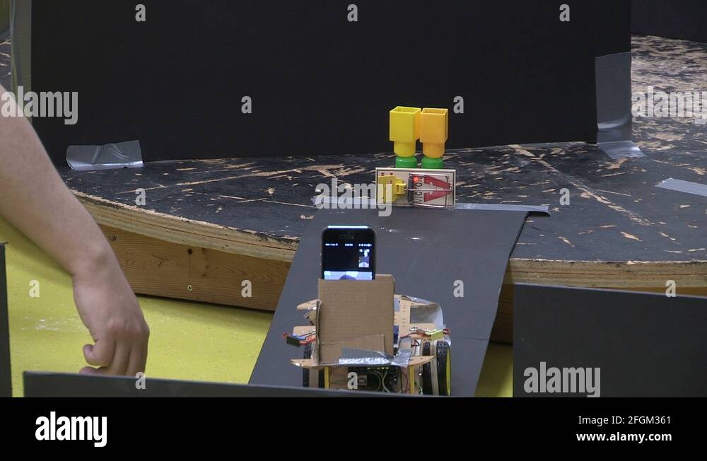 Robotics games at school for learning and STEM education Stock Video ...