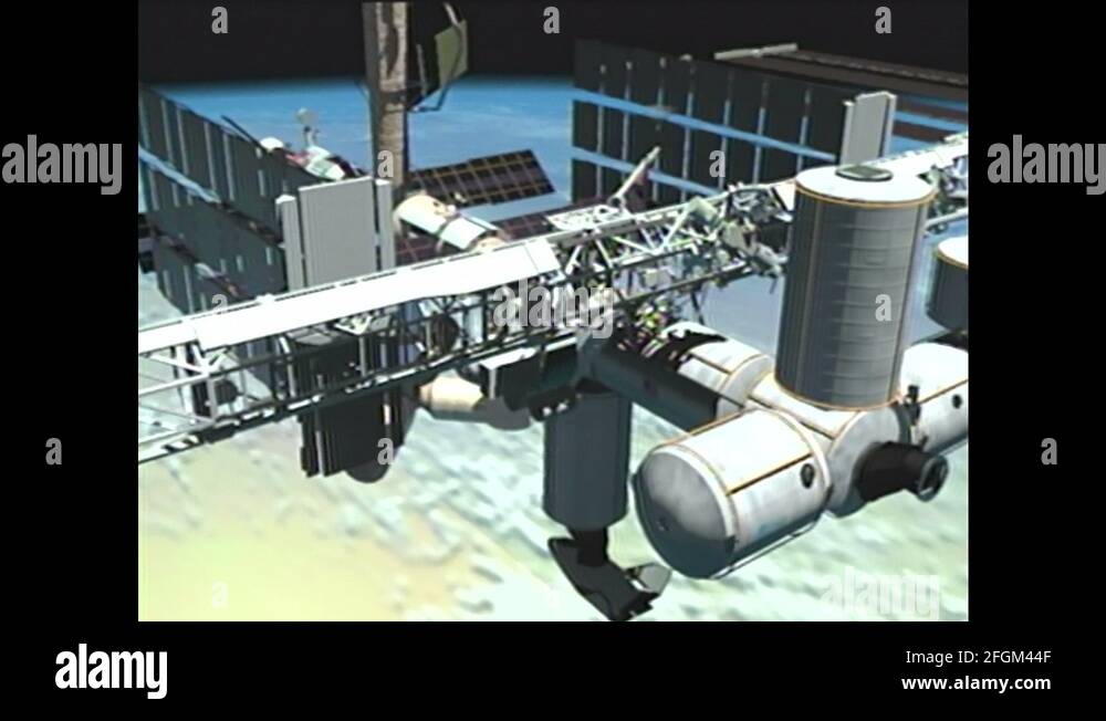 1990s: CGI animation of robotic arm on exterior of int'l space station ...
