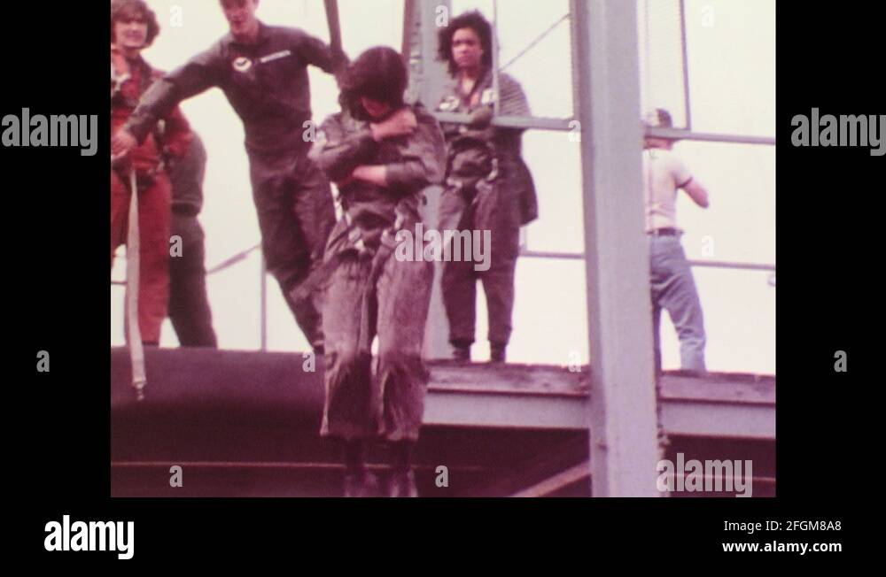 1980s: Sally Ride on Parachute Drop Training Stock Video Footage - Alamy