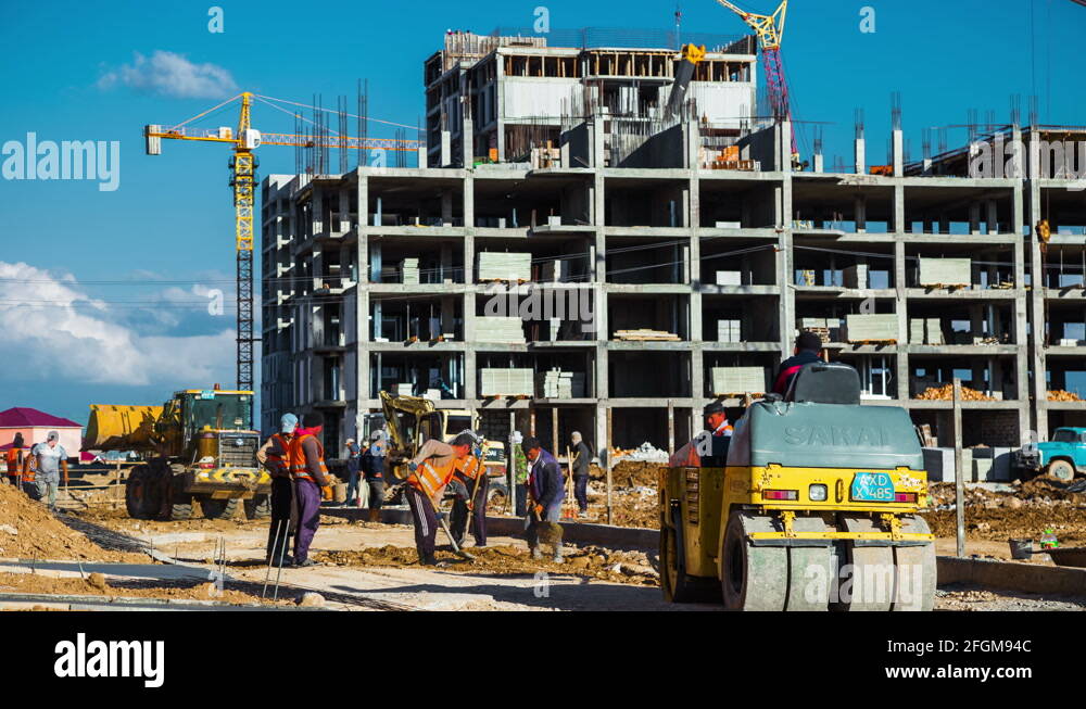 Road building construction workers Stock Videos & Footage - HD and 4K ...