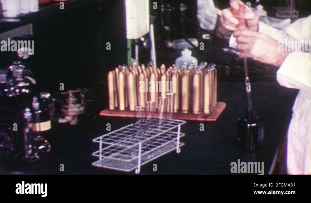 1950s: Scientist Uses Pipette in Lab Stock Video Footage - Alamy