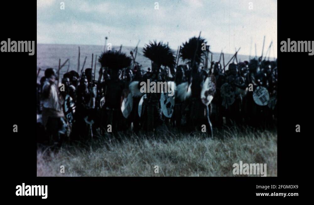AFRICA: African Men Shake Sticks and Shields During Dance Stock Video ...