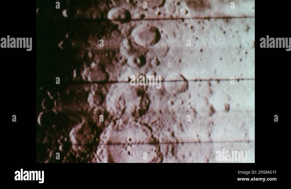 1960s: Views of lunar surface / Pan across lunar surface / View of ...