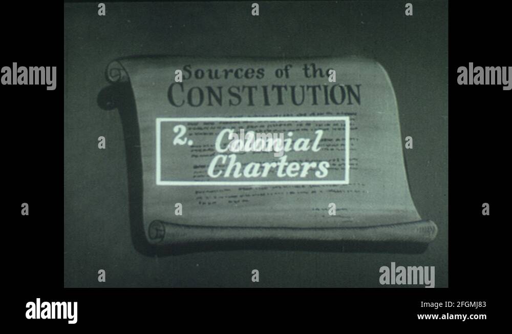 UNITED STATES 1940s: Animation of constitution, article zooms forward ...