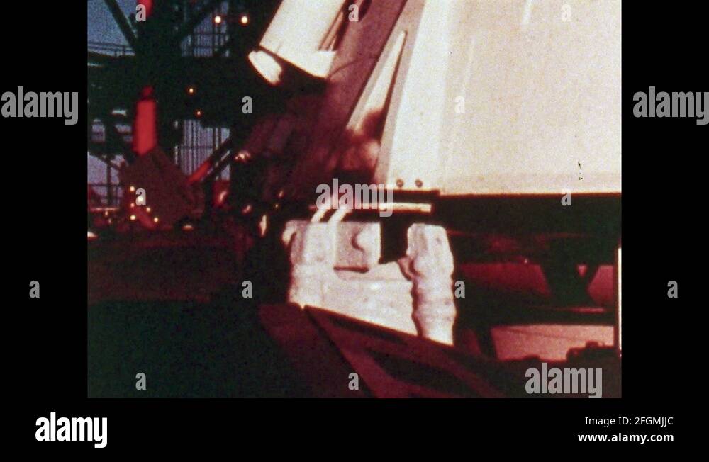 UNITED STATES: 1981: Space shuttle detaches from scaffolding as it ...