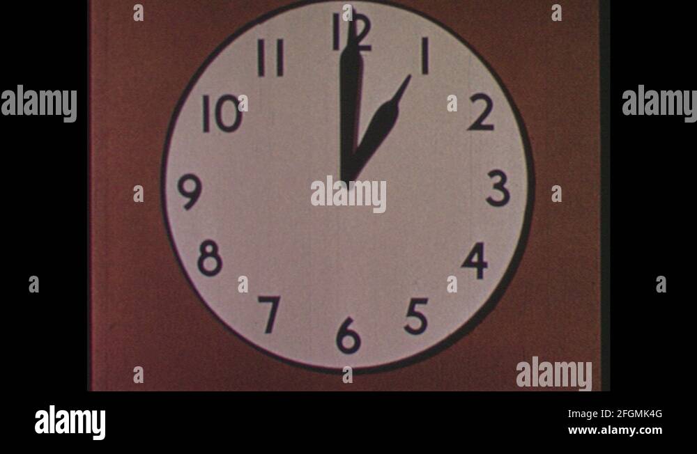UNITED STATES 1960s: Clock face, hands move on clock Stock Video ...