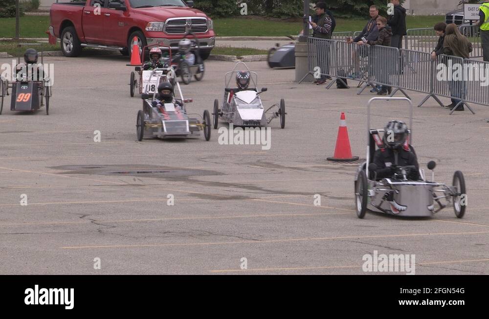 Students race electric cars on college campus in battery powered ...