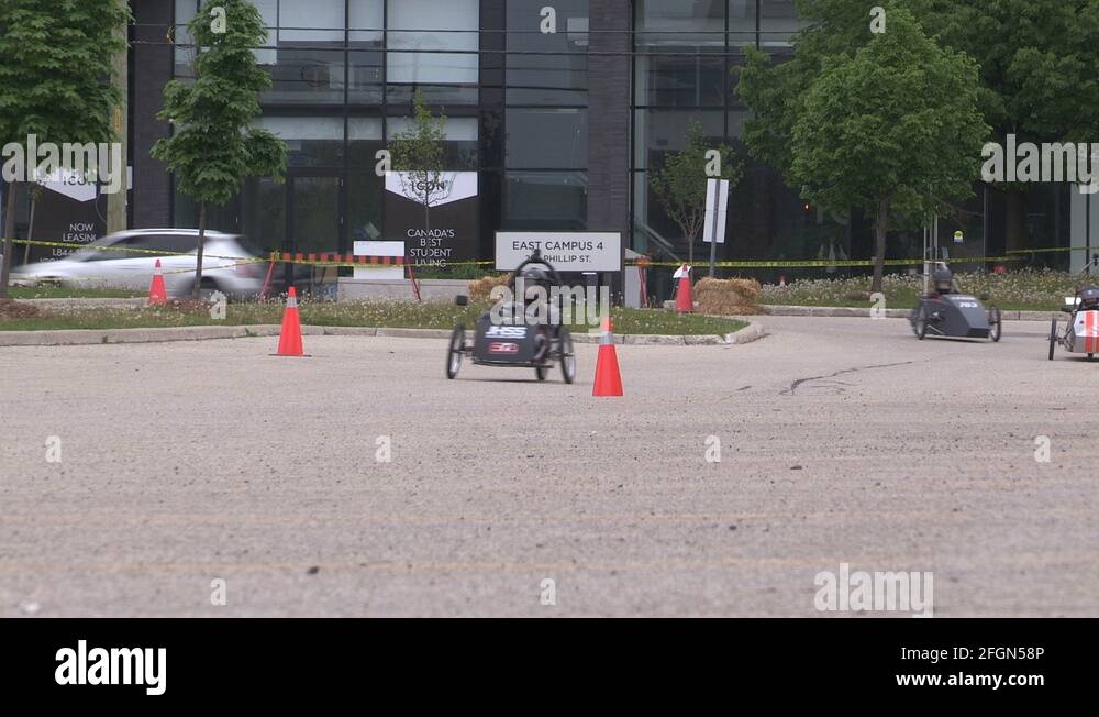 Students race electric cars on college campus in battery powered ...