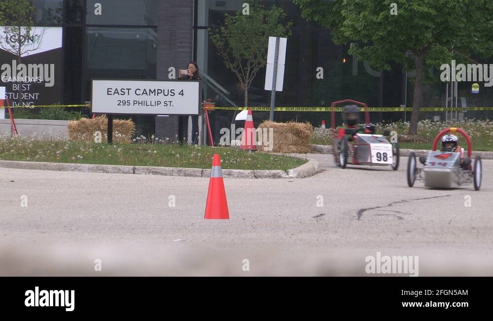 Students race electric cars on college campus in battery powered ...