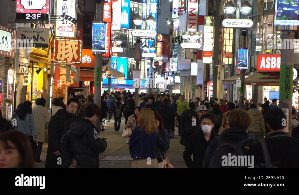 Crowd of people walking in Shibuya district (Slow Motion) in Tokyo ...
