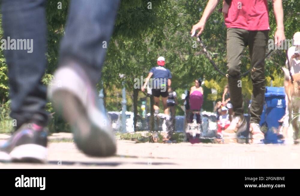 Summer heatwave in the city with heatwaves rising from concrete ...