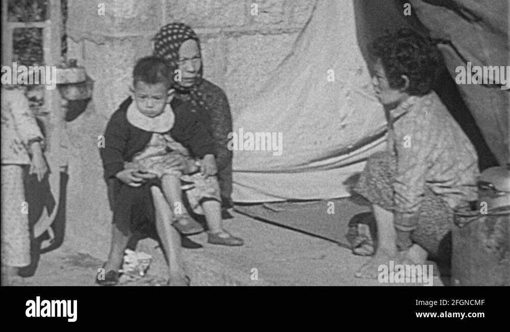 Chinese People Refugees Homeless on Street Immigrants 1950s Vintage ...
