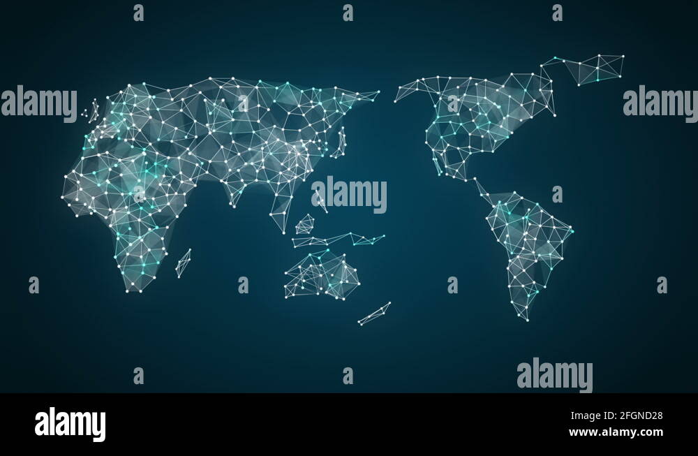 IoT technology connect global world map. dots makes world map, 1 Stock ...