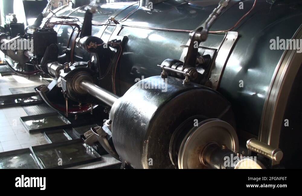 Machine room of historic steam pumping station Stock Video Footage - Alamy
