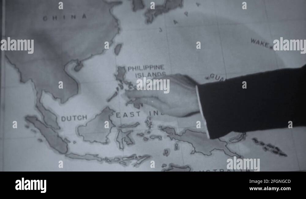 WWII US - Map of India Sea Stock Video Footage - Alamy