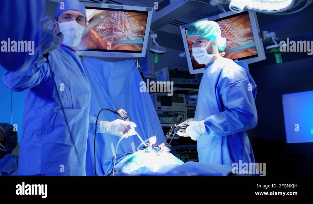 Laparoscopic operation in theatre using Endoscopy monitor technology ...