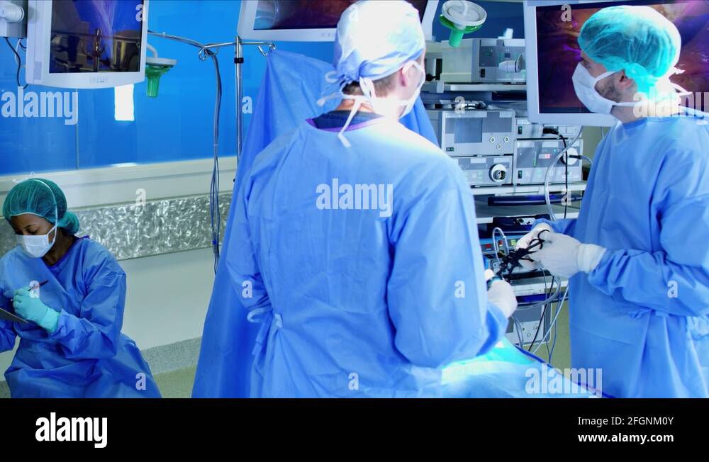 Surgical hospital Laparoscopic medical operation carried out by ...