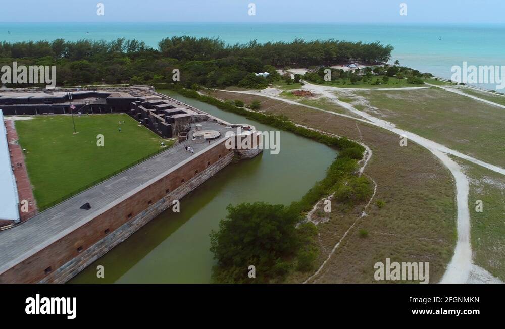 Fort Zachary Taylor Historic State Park aerial 4k video Stock Video ...