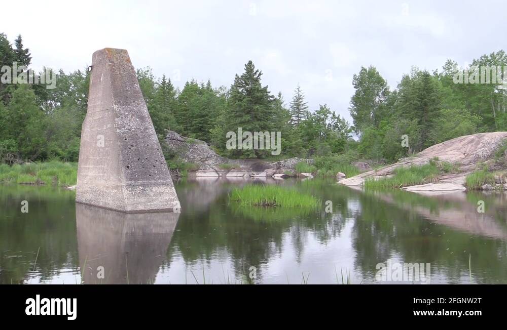 Pinawa Dam - century old ruins Stock Video Footage - Alamy