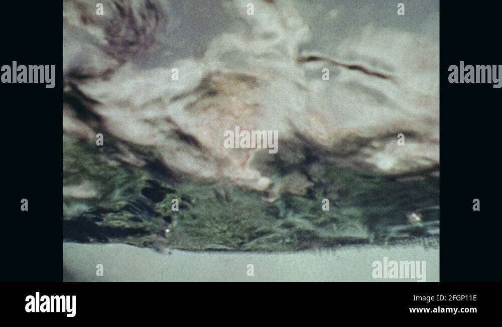 1970s: View of diving station from ocean surface. Diving station ...