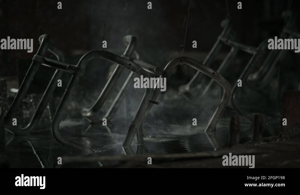 The process of galvanizing metal pipes and structures Stock Video ...