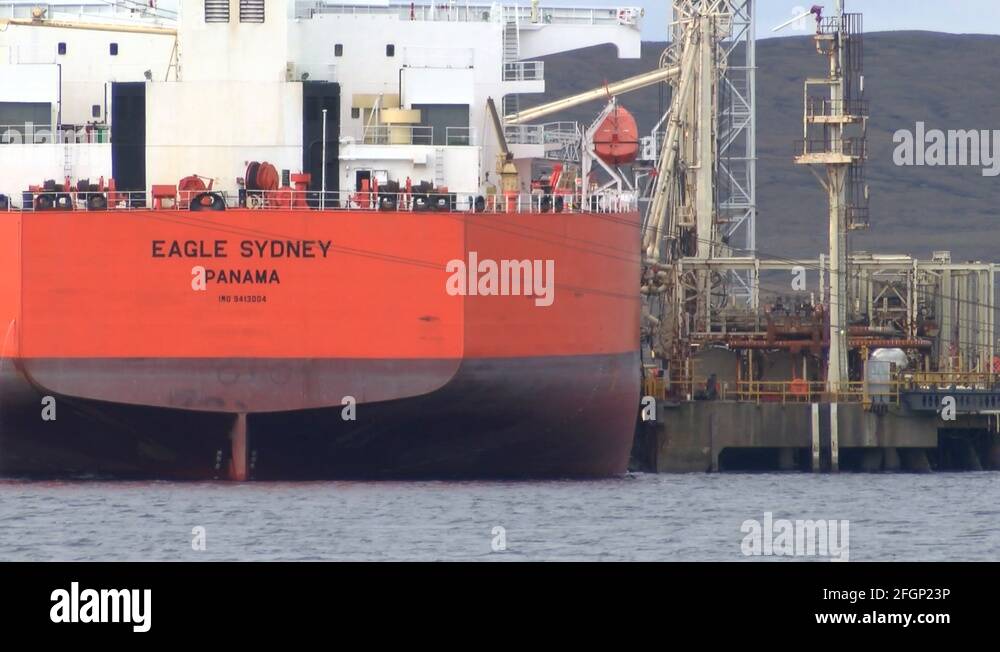 Tanker entering Sullom Voe Terminal in the Shetland Isles Stock Video ...