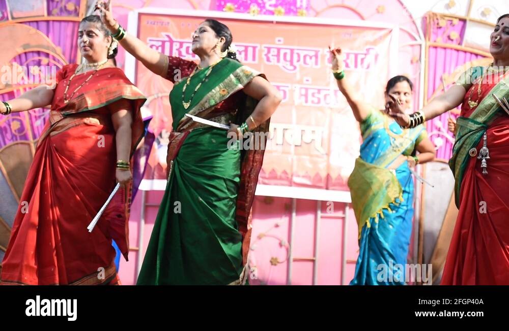 Maharashtrian Ladies folk dance Stock Video Footage - Alamy