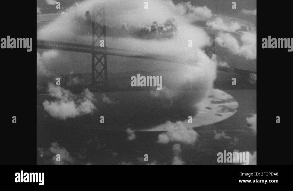 1950s: underwater atomic bomb explodes and mushroom cloud forms at ...