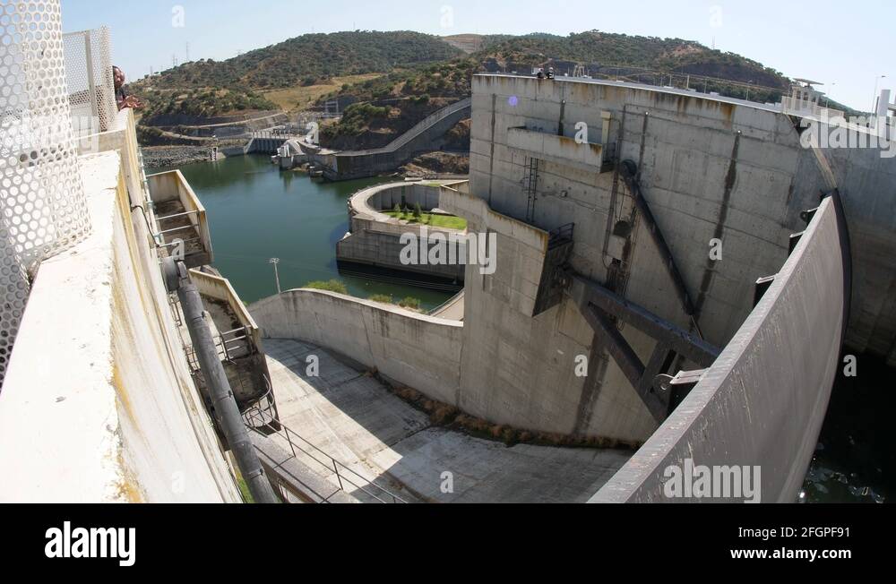 Alqueva water dam hydroelectric alentejo Portugal 4k Stock Video ...