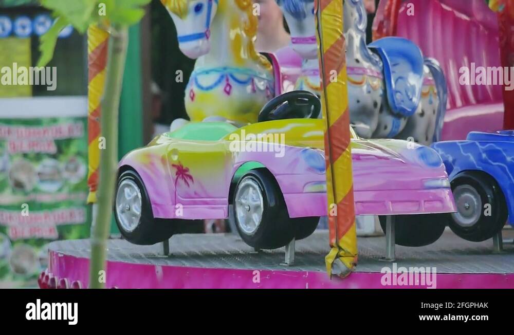 Amusement park attractions carnival kids carousel Stock Videos ...