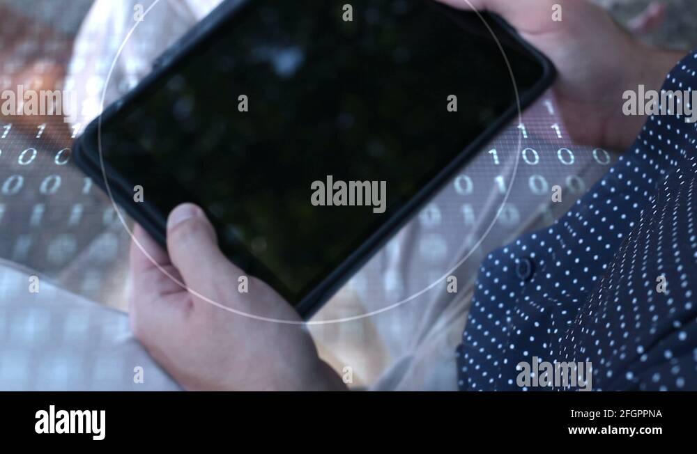 Wifi Hotspot Concept - Millennial man connects to Wifi on Tablet V2 ...