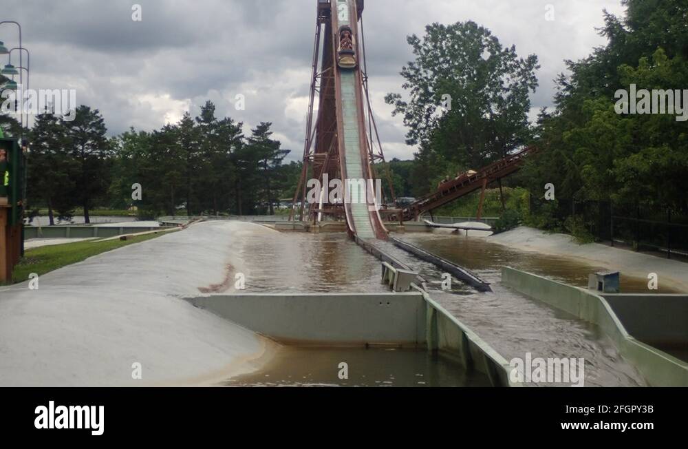 Family on water ride at amusement park Stock Video Footage - Alamy