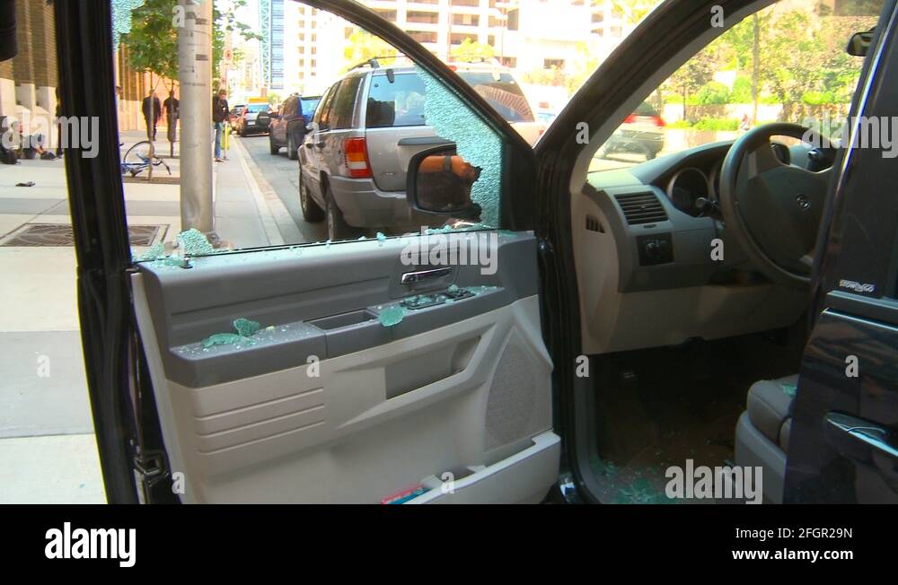 crime and justice, crime scene, smashed van window, #2 Stock Video ...