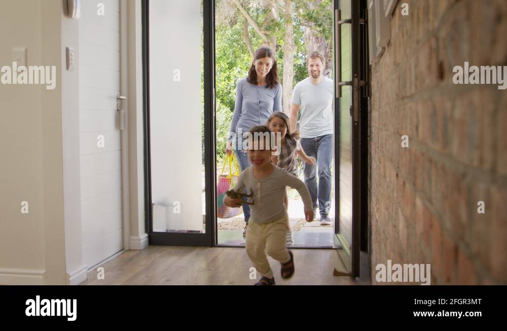 Father and children arriving home Stock Videos & Footage - HD and 4K ...