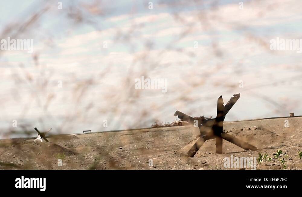 World War Two - Tank Traps on omaha beach before Allied invasion Stock ...