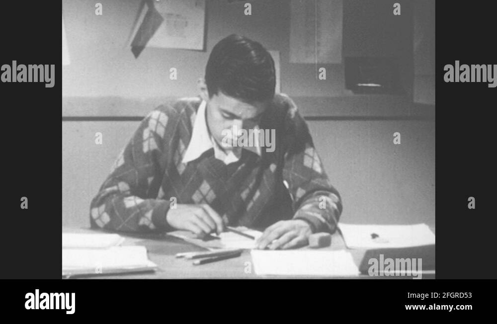 Man thinking at desk 1950s Stock Videos & Footage - HD and 4K Video ...