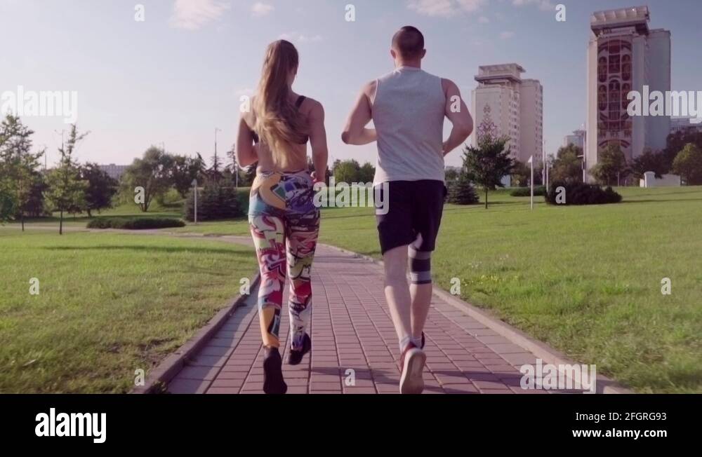 Man woman running exercise park Stock Videos & Footage - HD and 4K ...