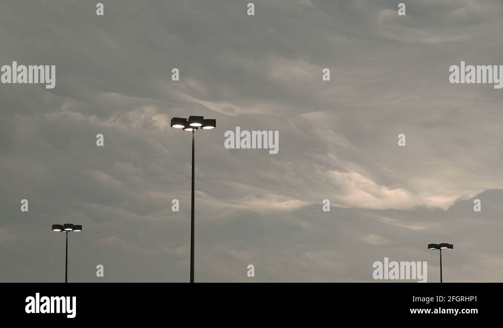 Ominous dark scary clouds as thunderstorm rolls in Stock Video Footage ...