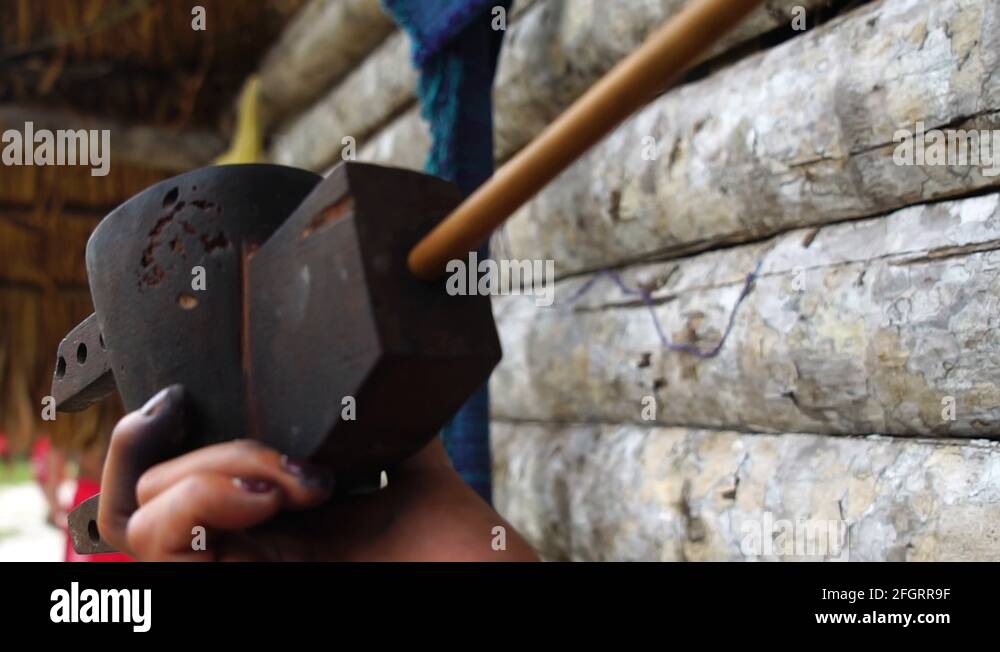 Indigenous Woman Smoking Pipes in a Tupi Guarani Tribe, Brazil Stock ...