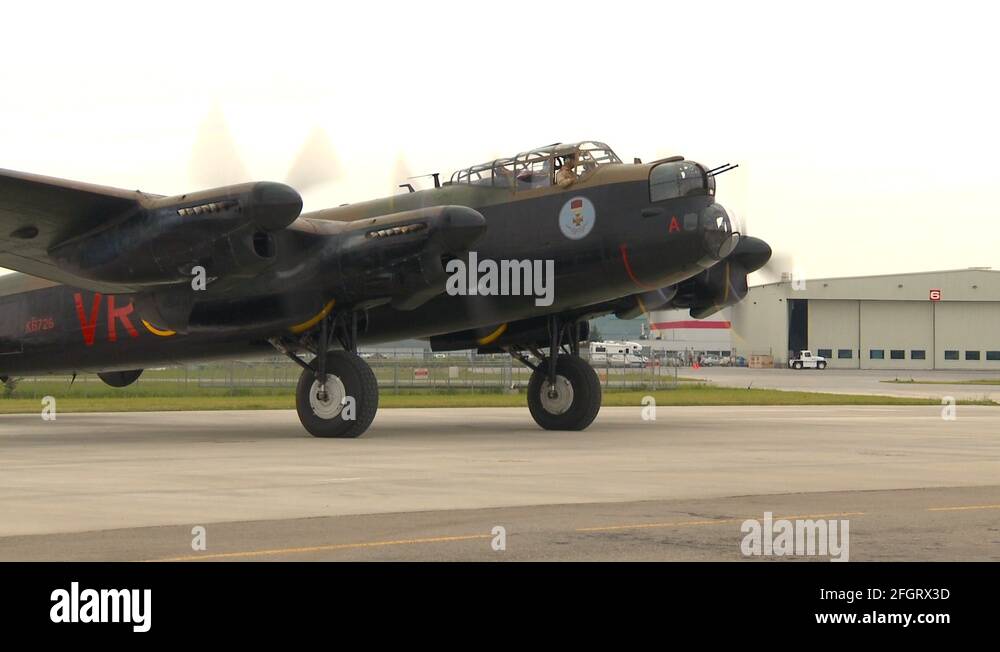 aircraft, WWII Lancaster bomber, #34 throttle up and idle Stock Video ...