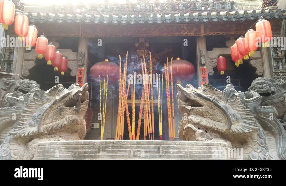 Shenzhen, China: the landscape of xixiang beidi temple Stock Video ...